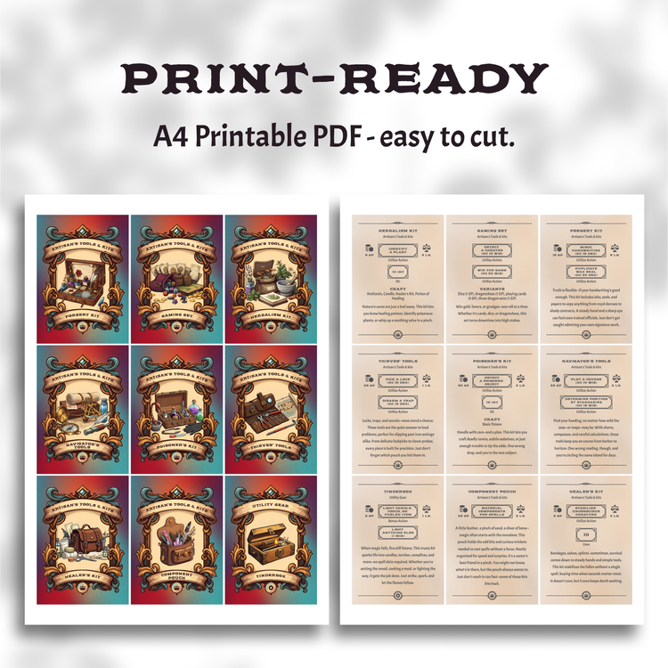 DnD 5e Weapon Cards – 38 Printable Item Cards with Simple & Martial ...