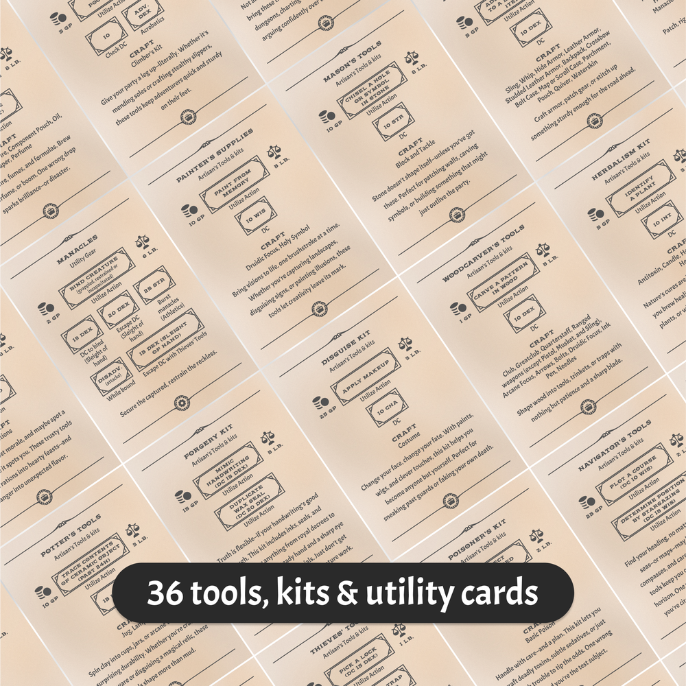 DnD 5e Weapon Cards – 38 Printable Item Cards with Simple & Martial ...