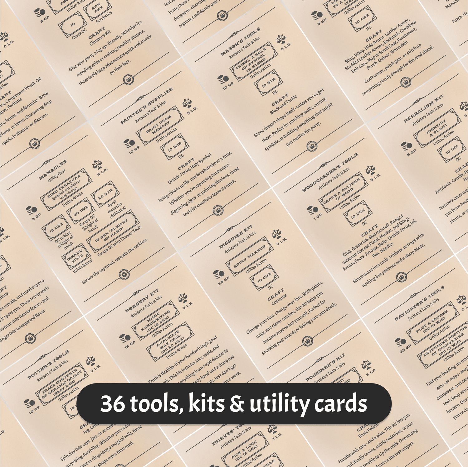 DnD 5e Weapon Cards – 38 Printable Item Cards with Simple & Martial ...