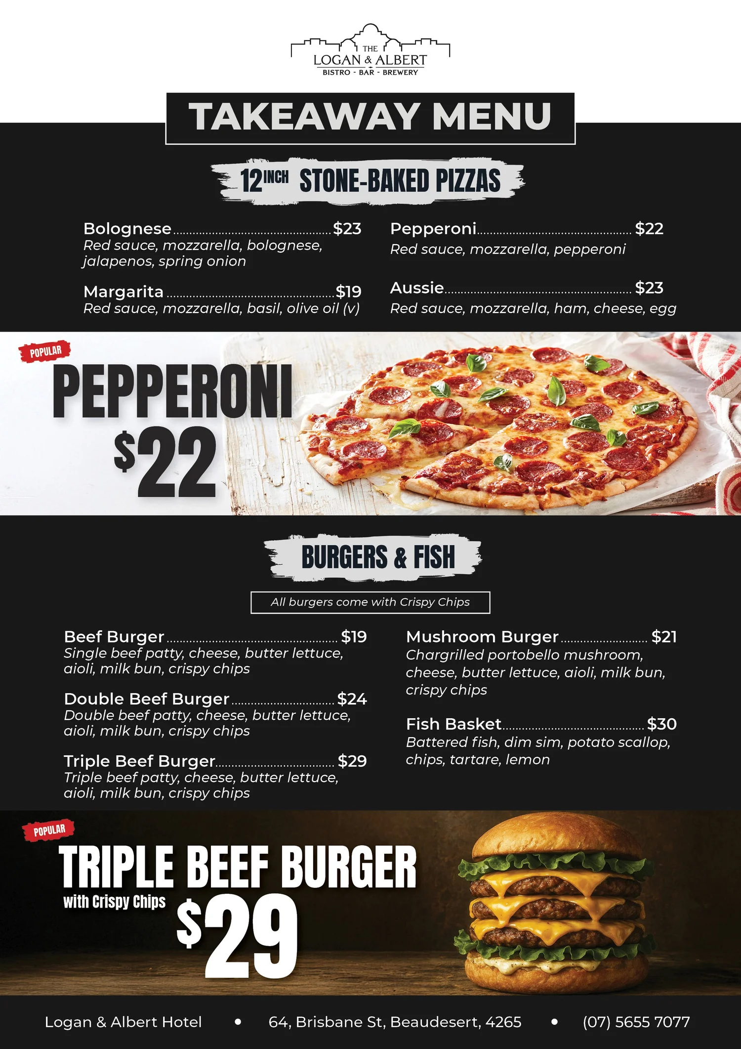 Our Brand New Takeaway Menu! — Logan & Albert Hotel