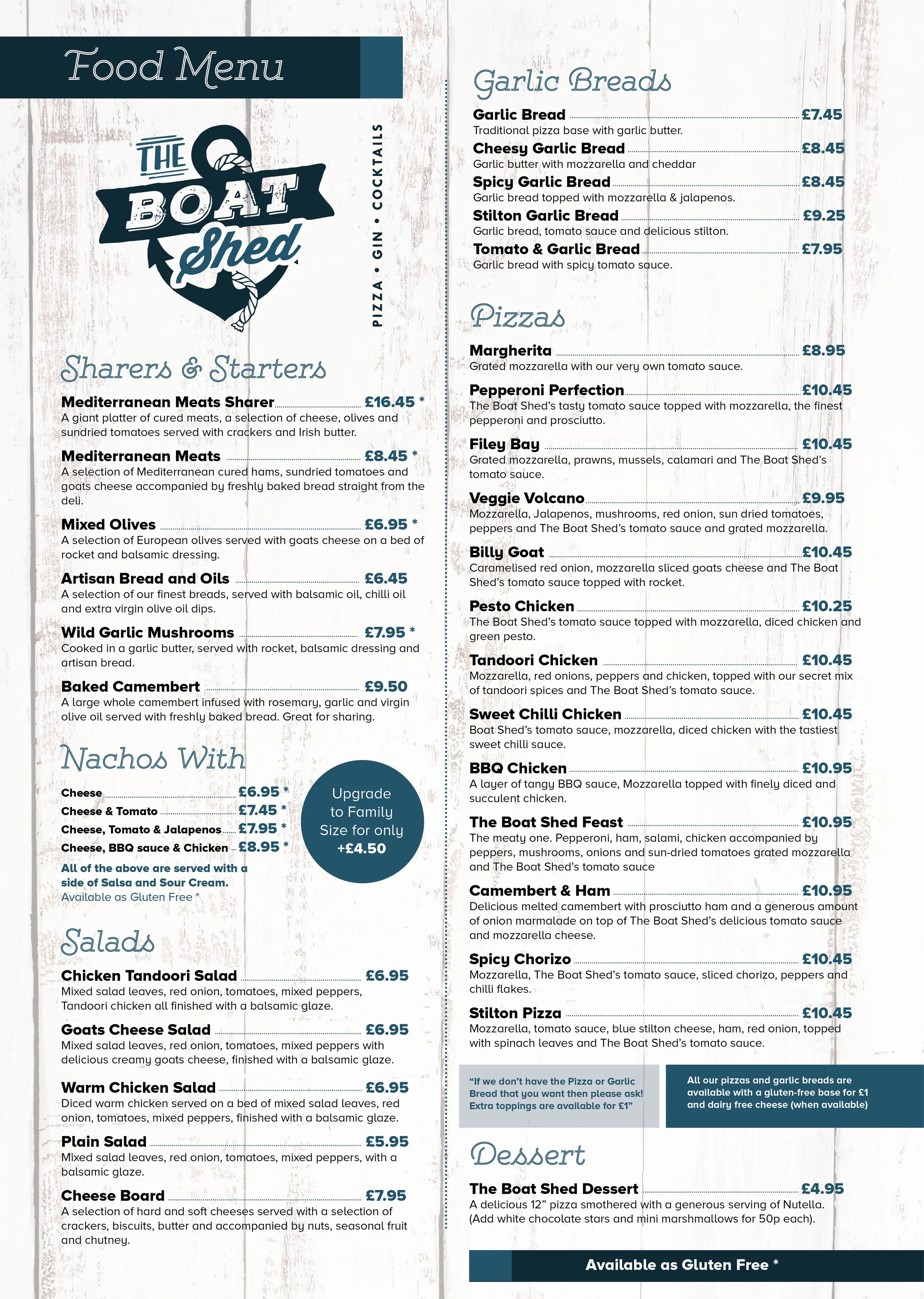 Food & Drinks — The Boat Shed