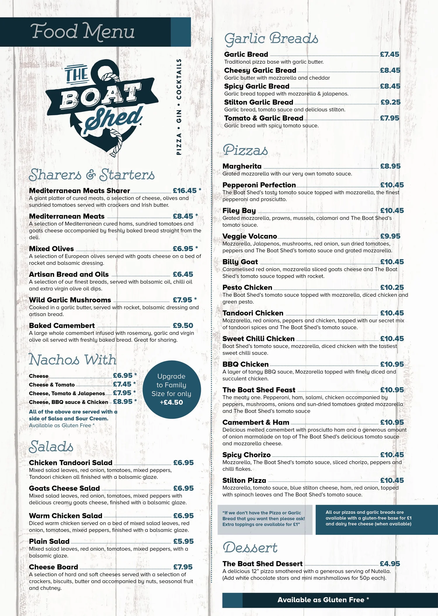 Food & Drinks — The Boat Shed
