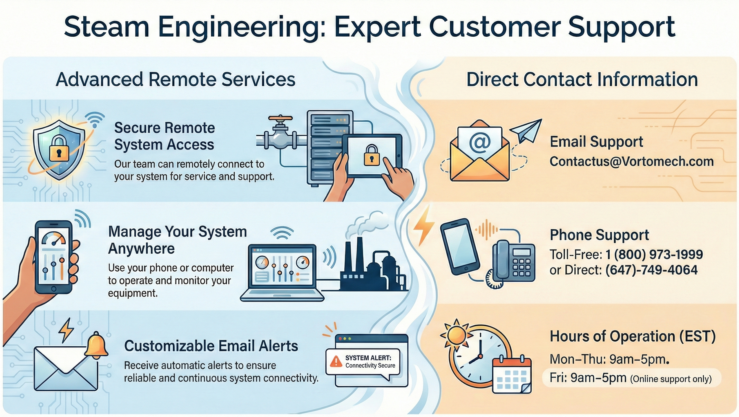 Steam Engineering — Customer Support | Contact Us Anytime