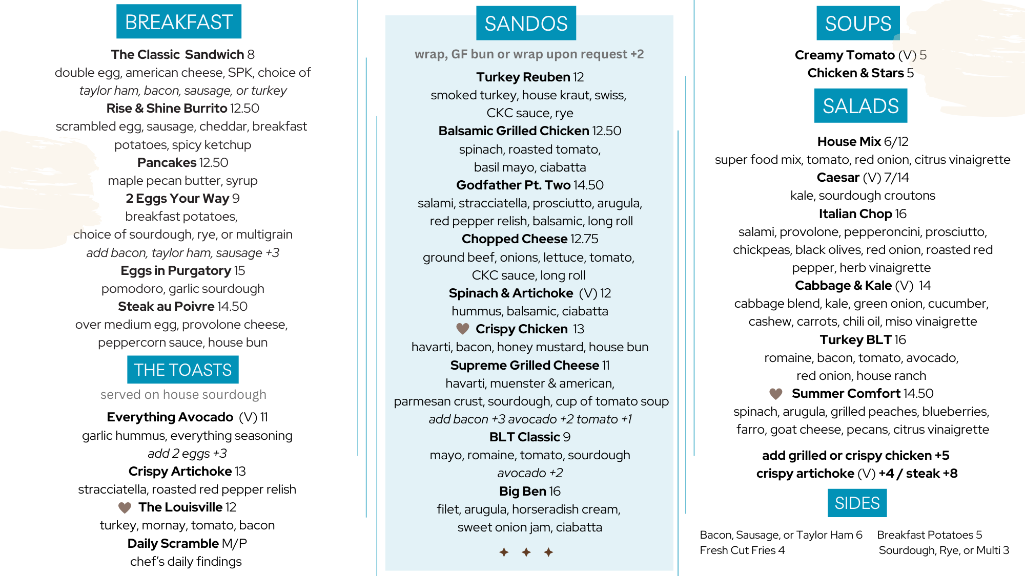 Menu — Comfort Kitchen Cafe