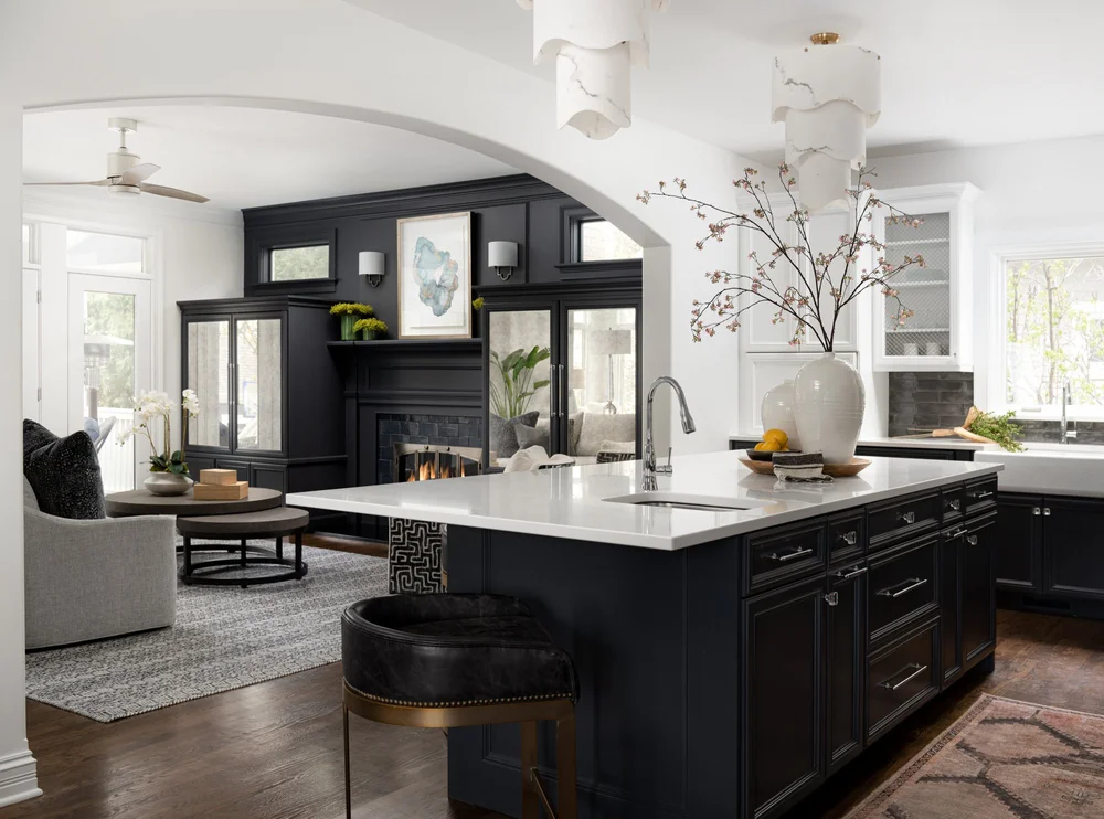 Elegant Open-Concept Kitchen with Glam Details — Sarah Coe Design ...
