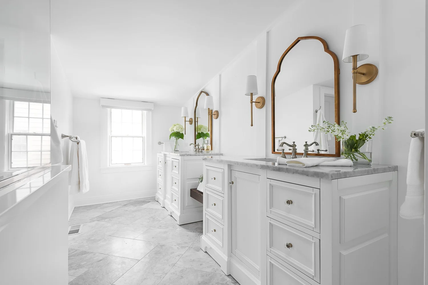 Crisp White Primary Bath Project, Glen Ellyn, IL — Sarah Coe Design ...