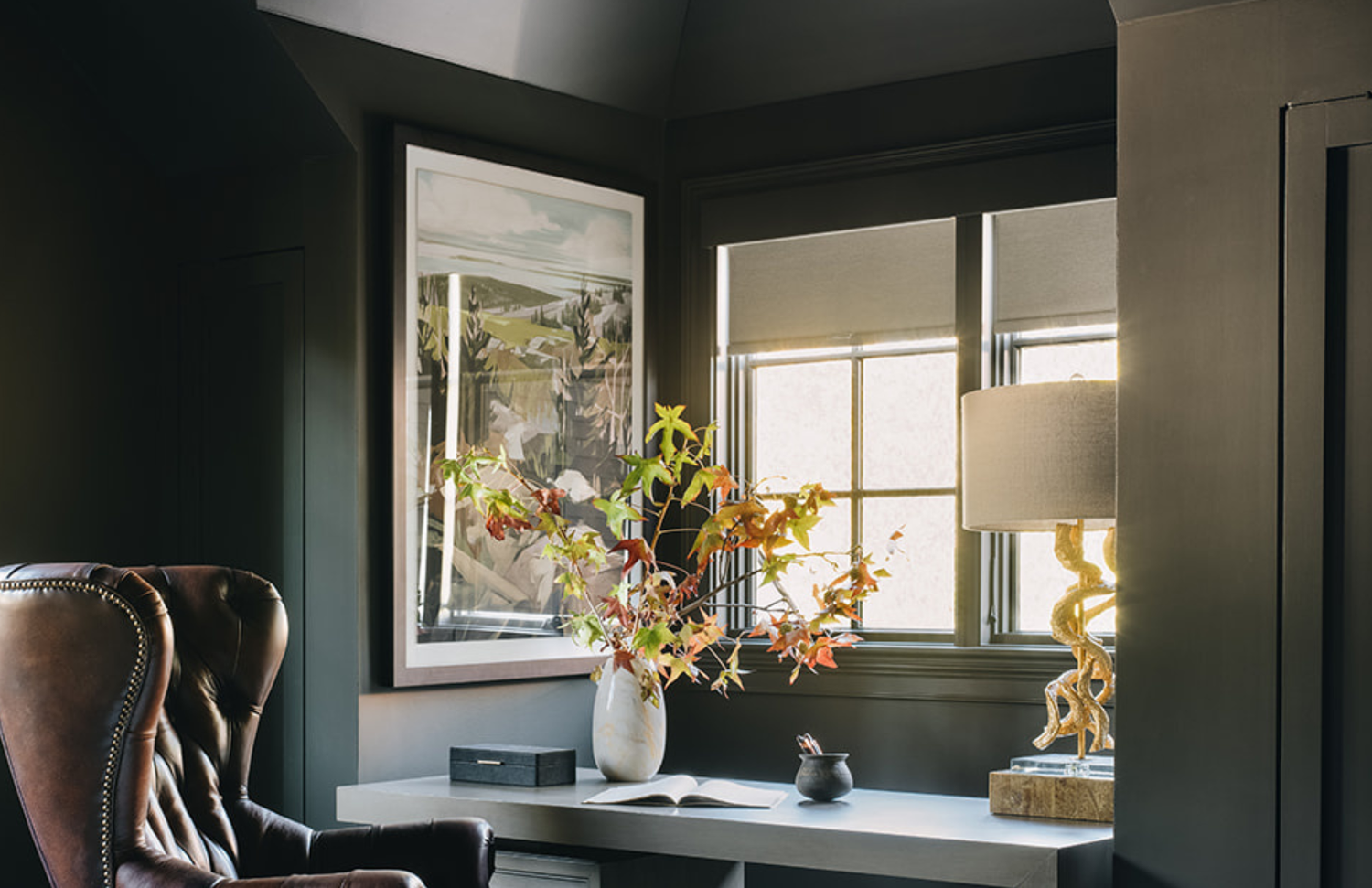 Sophisticated Home Study - Attic Remodel — Sarah Coe Design - Full ...