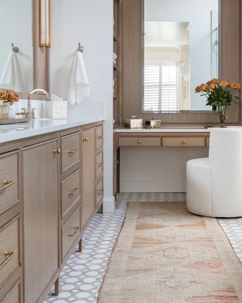 Spa-Inspired Primary Bath with Light Oak Cabinetry — Sarah Coe Design ...