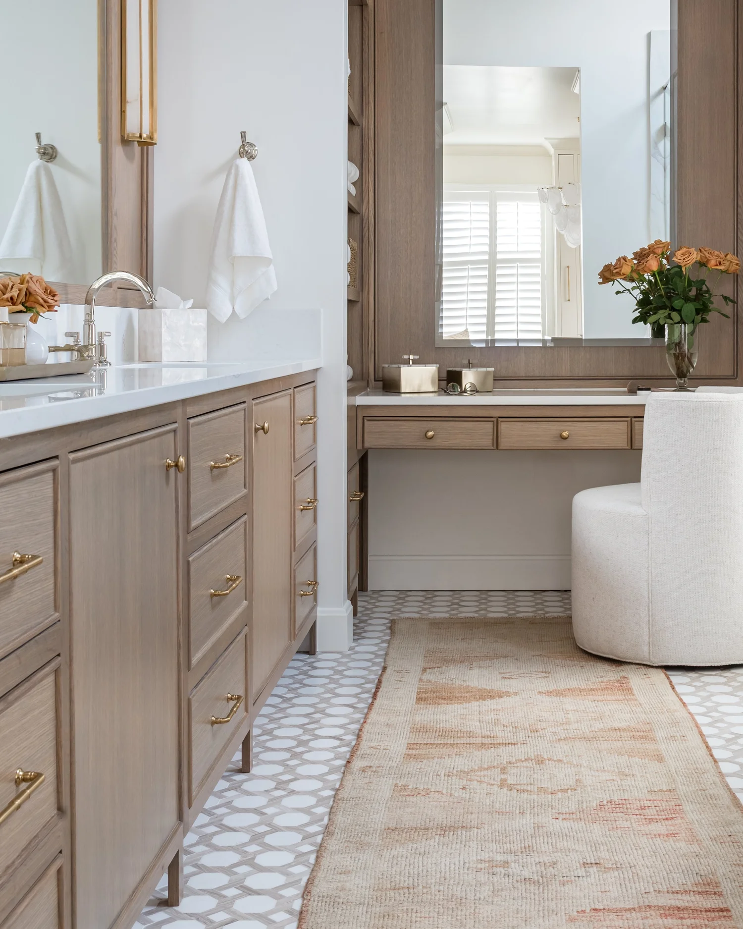 Spa-Inspired Primary Bath with Light Oak Cabinetry — Sarah Coe Design ...