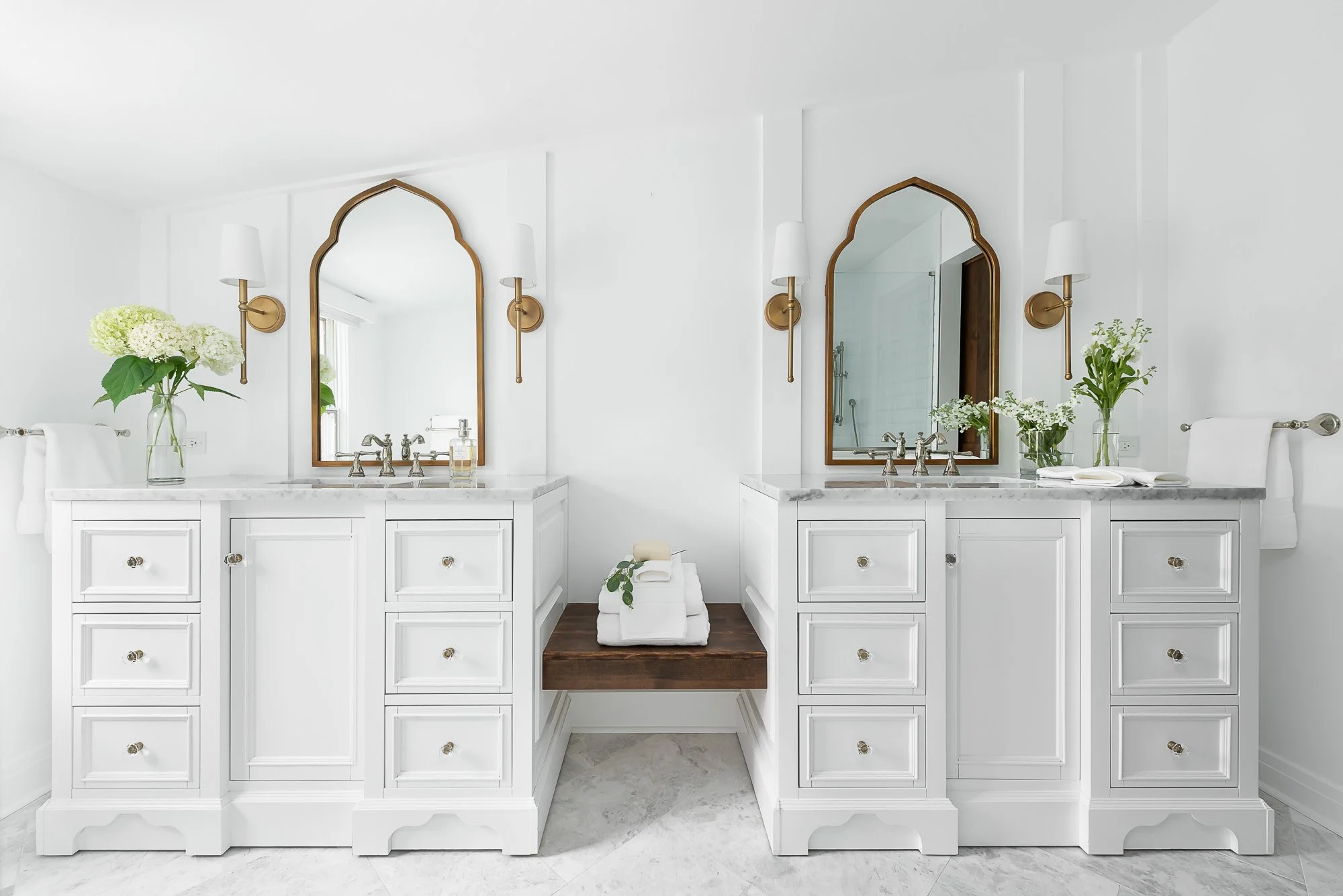 Crisp White Primary Bath Project, Glen Ellyn, IL — Sarah Coe Design ...