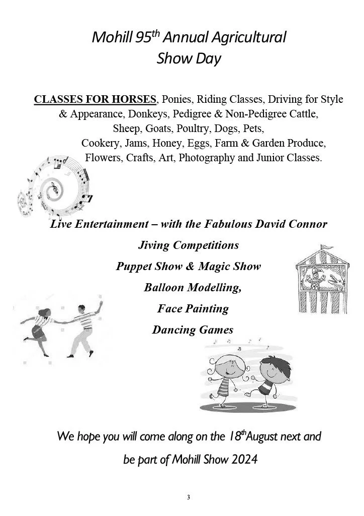 Schedule — Mohill Agricultural Show
