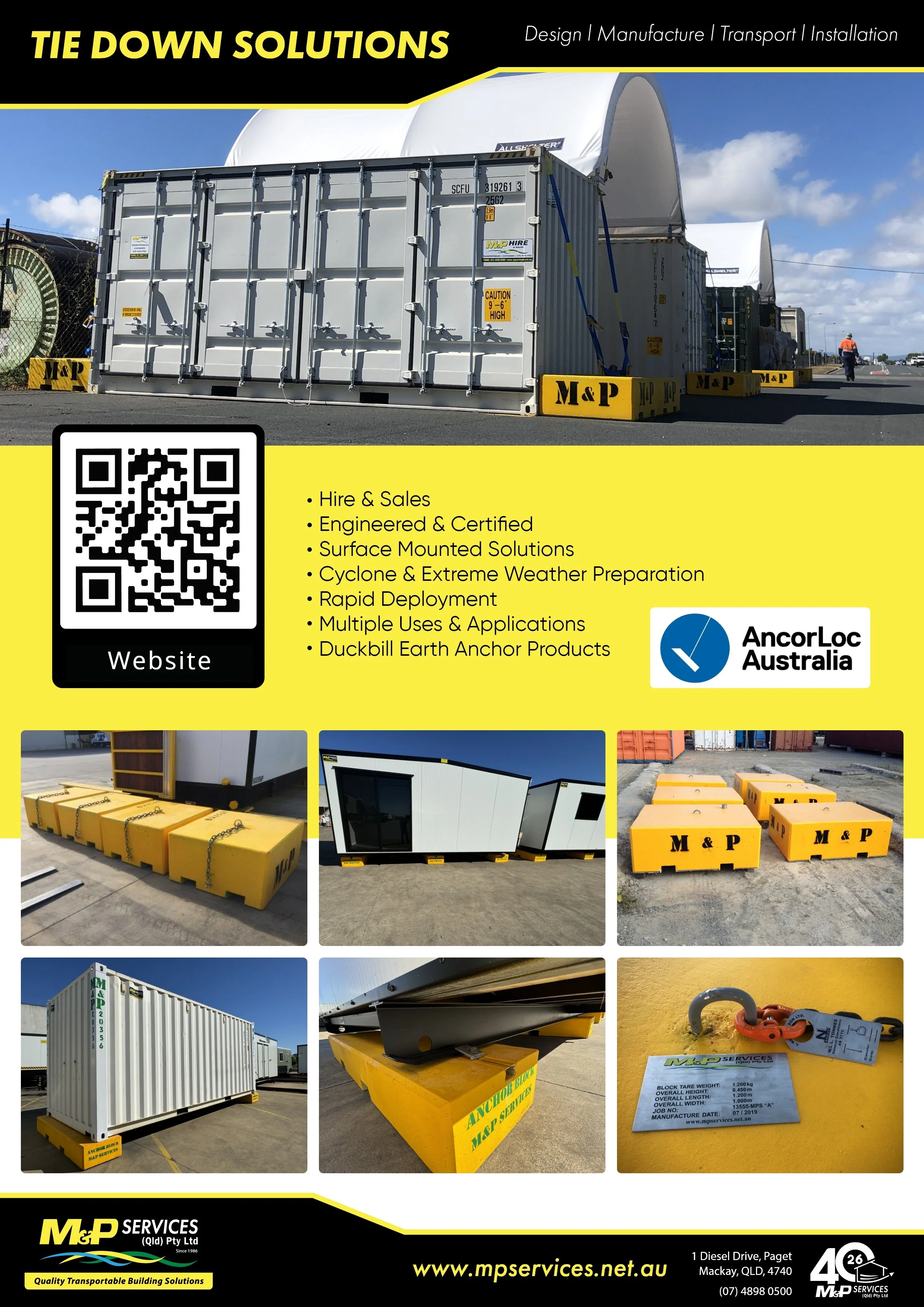 CYCLONE TIEDOWNS & OTHER PRODUCTS — M&P Services QLD
