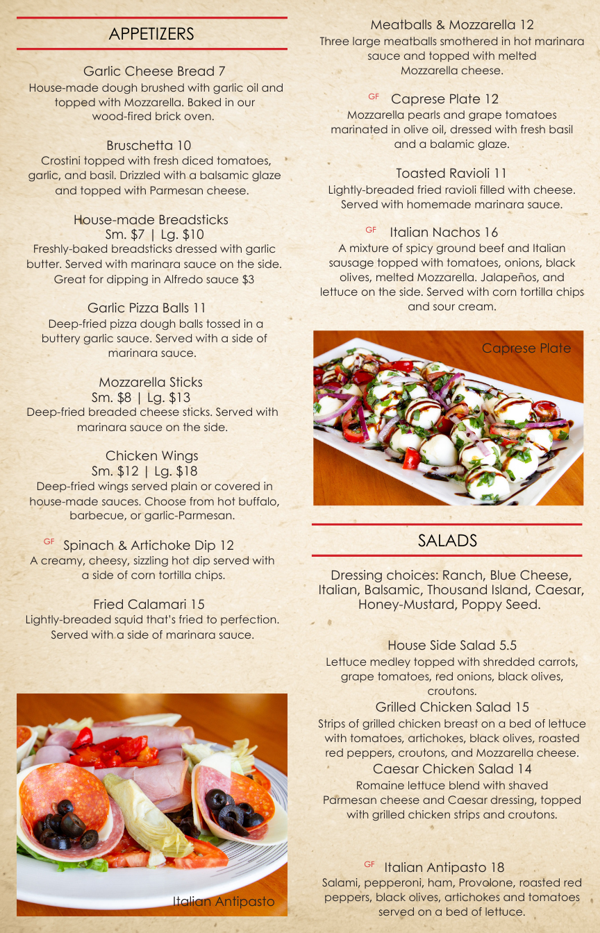 Menu — Lydia's Italian Kitchen - Home