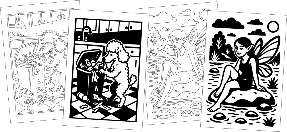 Monochrome Coloring Books — Haley Fiege