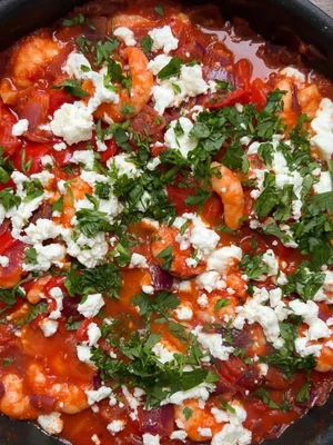 Garides Saganaki (Prawn with Tomato & Feta) — chefmarinie