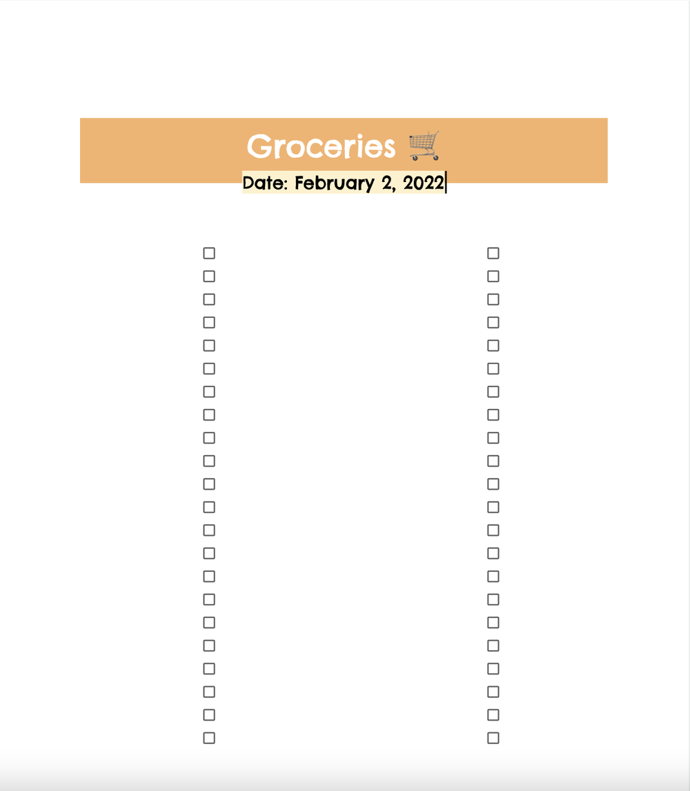 THE BEST Grocery List Templates for Google Docs — Templates and Tutorials