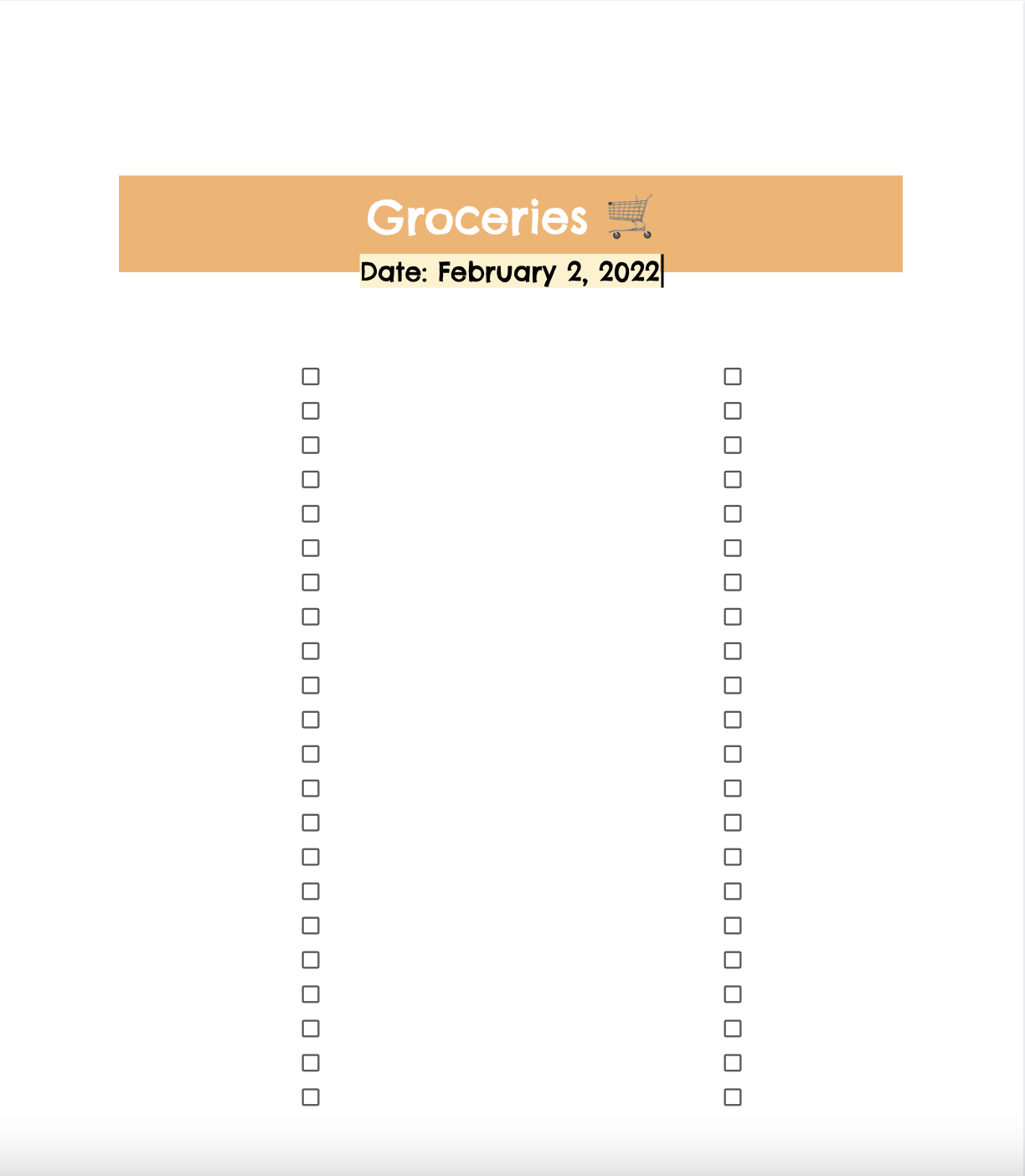 THE BEST Grocery List Templates for Google Docs — Templates and Tutorials