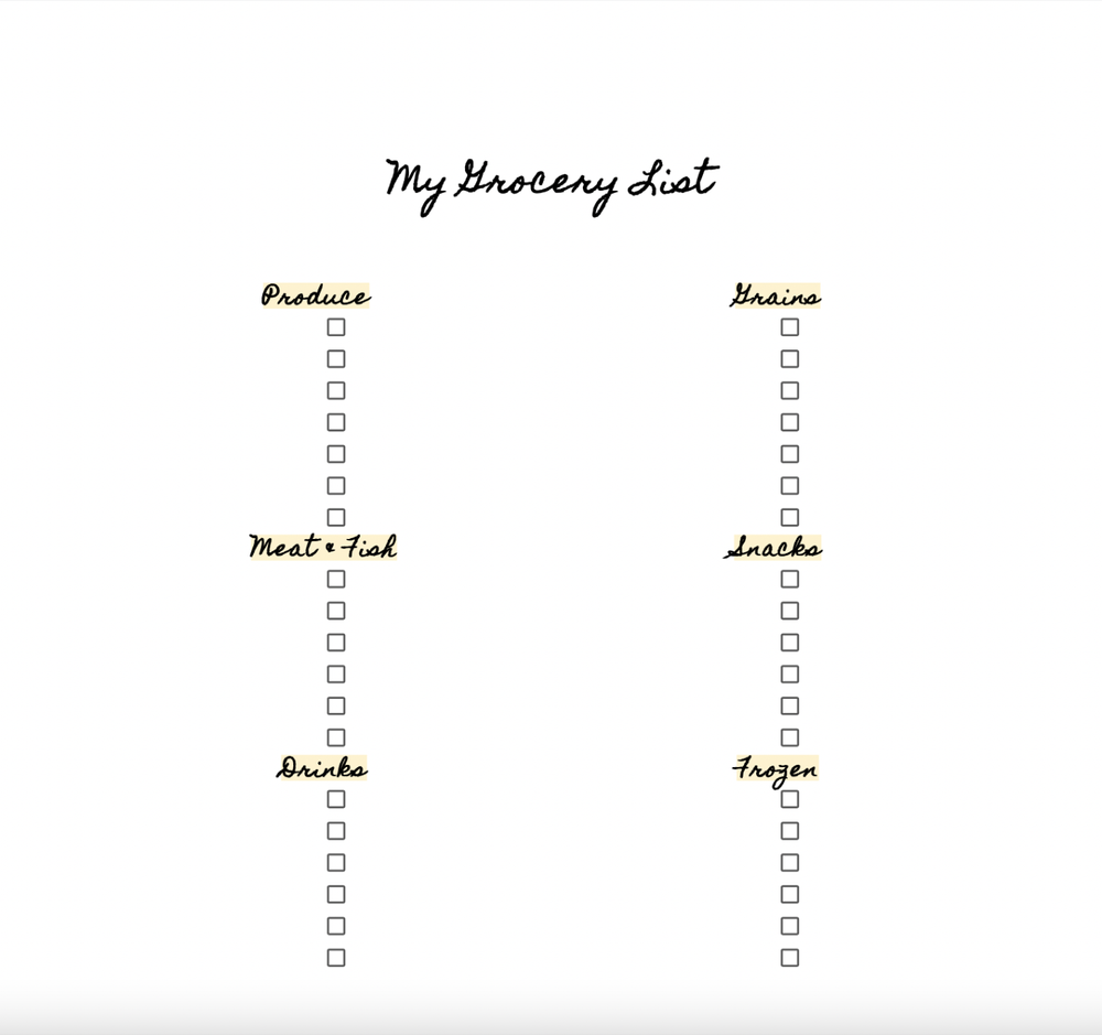 THE BEST Grocery List Templates for Google Docs — Templates and Tutorials