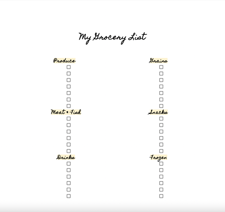 THE BEST Grocery List Templates for Google Docs — Templates and Tutorials