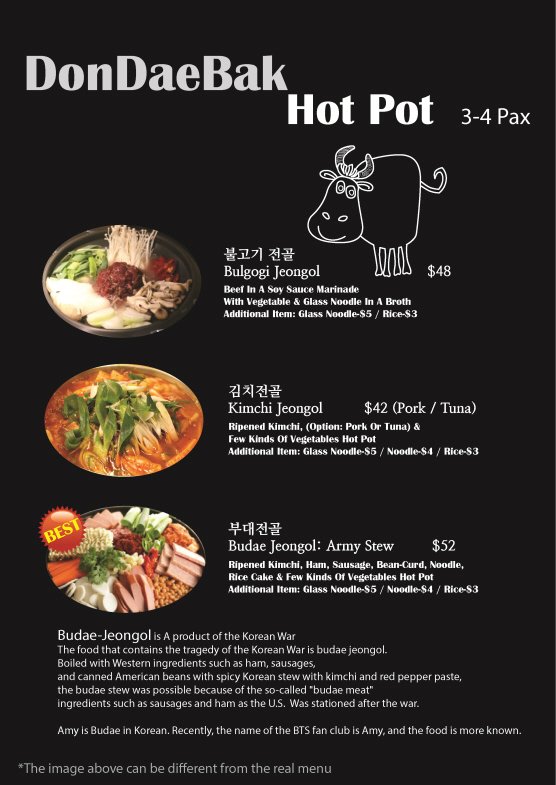 Menu — Don Dae Bak
