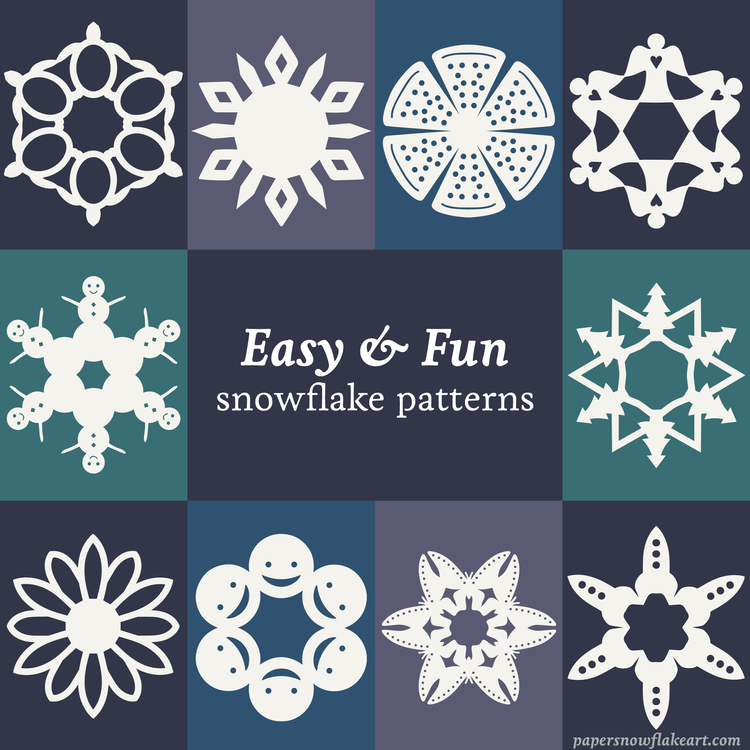 Winter Paper Snowflake Bundle (10 Paper Snowflake Patterns - PDF ...