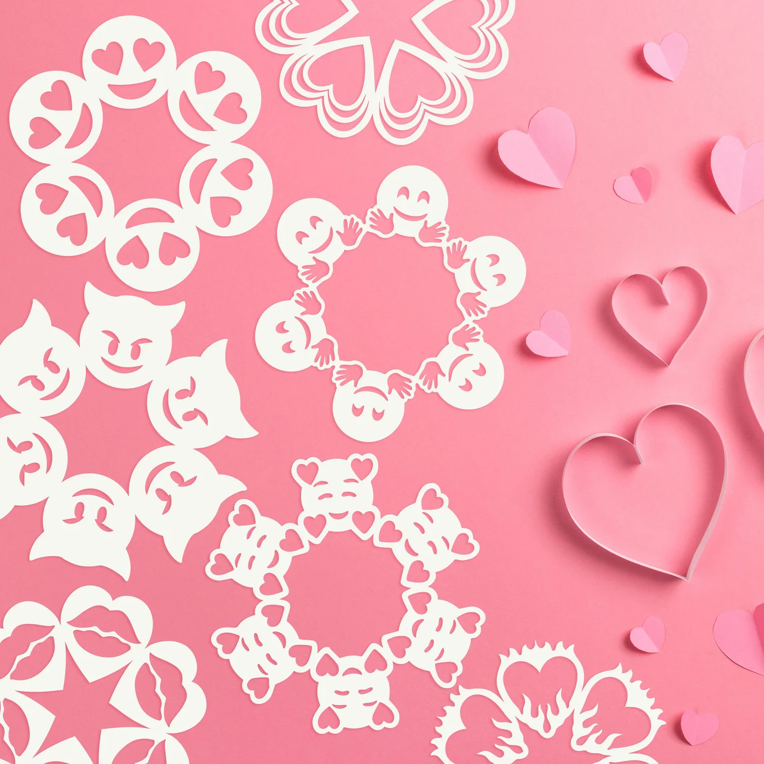 Valentine's Day Paper Snowflake Bundle (10 Paper Snowflake Patterns ...