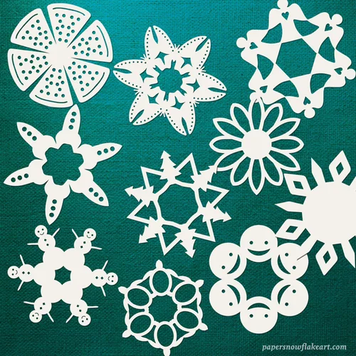 Winter Paper Snowflake Bundle (10 Paper Snowflake Patterns - PDF ...