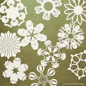 Winter Paper Snowflake Bundle (10 Paper Snowflake Patterns - PDF ...
