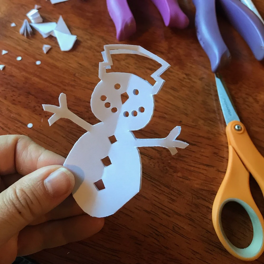 How to make a snowman paper snowflake — Paper Snowflake Art