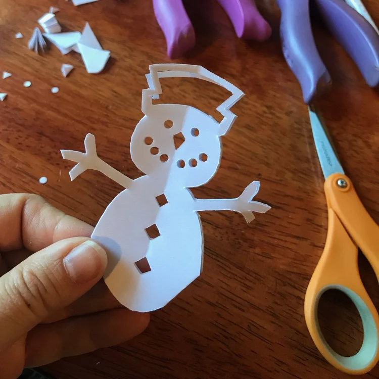 How to make a snowman paper snowflake — Paper Snowflake Art