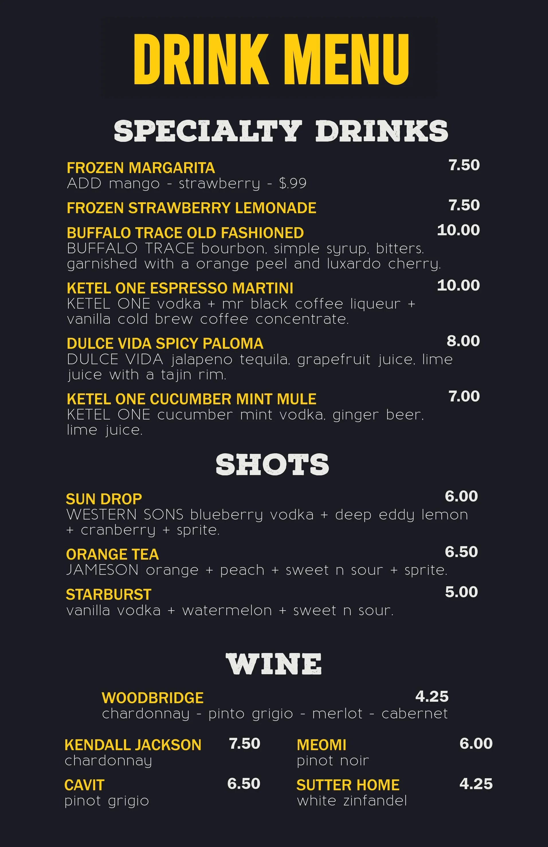DRINKS — SCARY CANARY CYPRESS