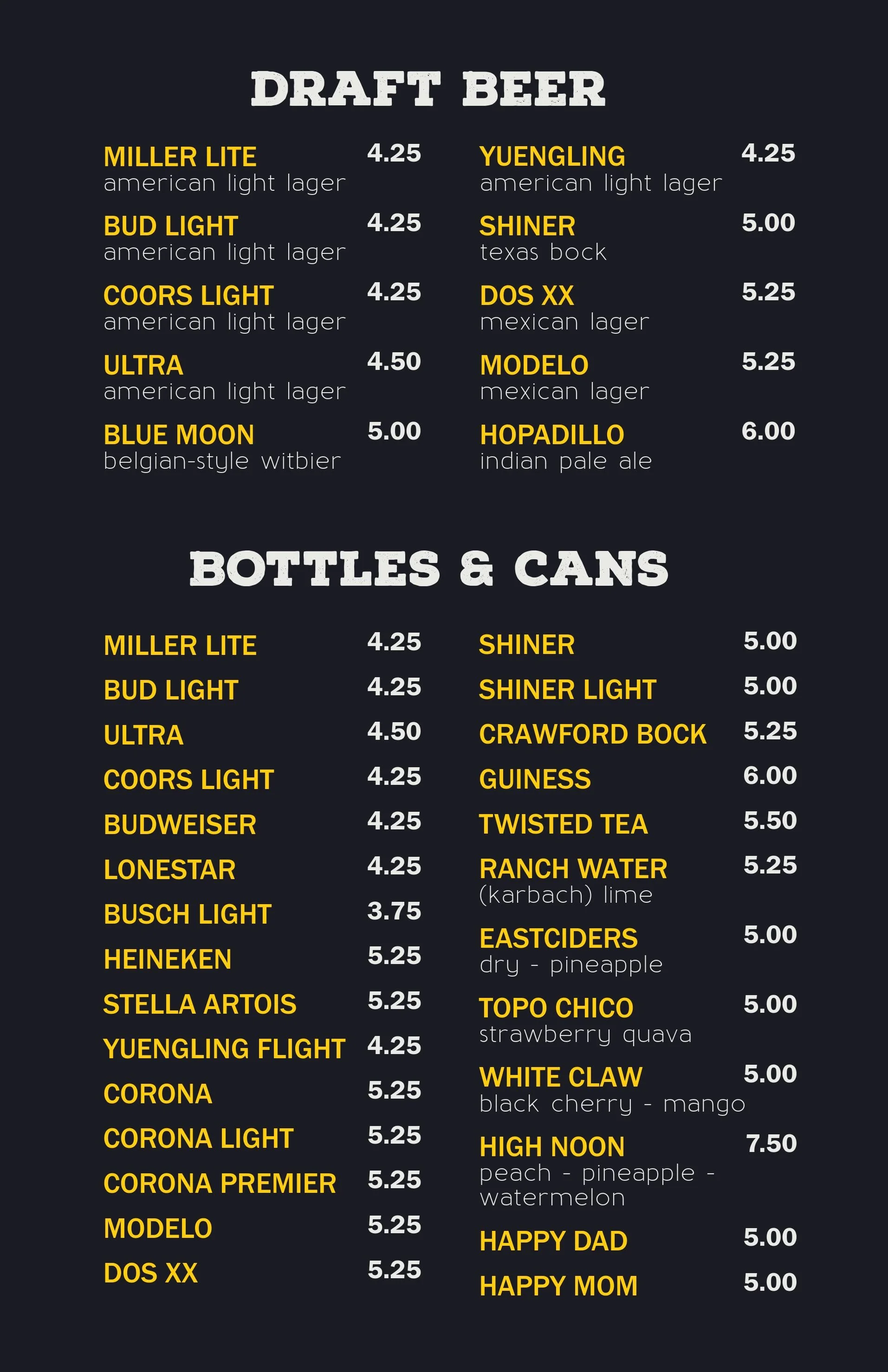 DRINKS — SCARY CANARY CYPRESS