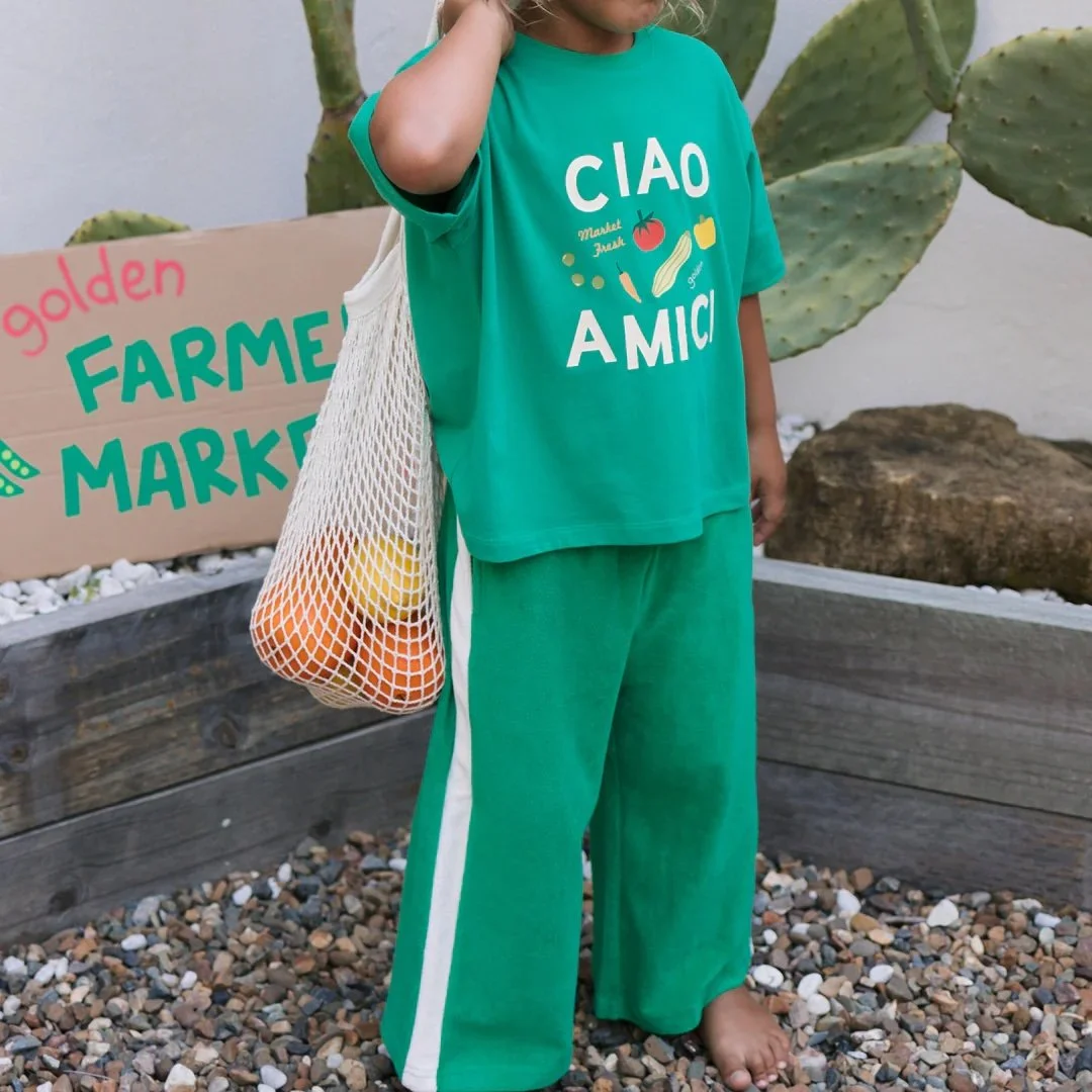 Golden Children ~ Ciao Amici Mid Sleeve Tee Leafy Green — MAARL