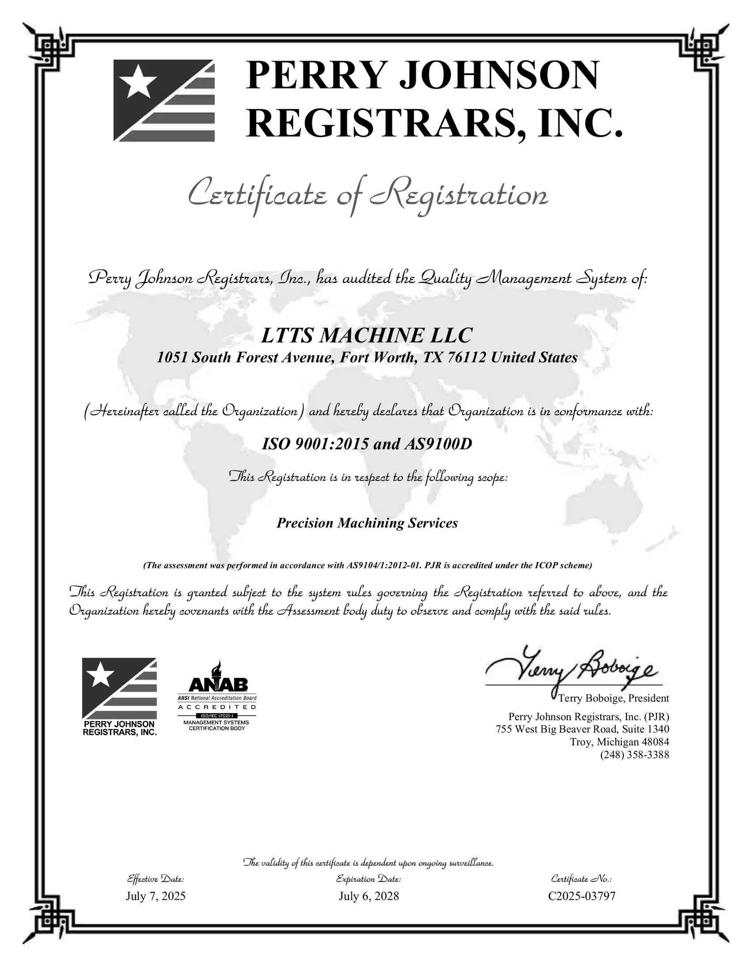 LTTS MACHINE LLC