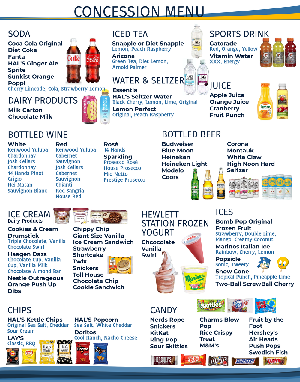 Concession Menu — New York Beach Club