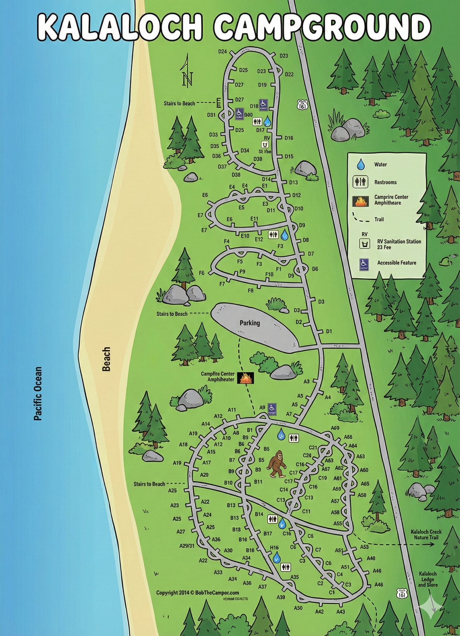 Kalaloch Campground Map – Beach Loops, RV Dump & Trails — CampChimp ...