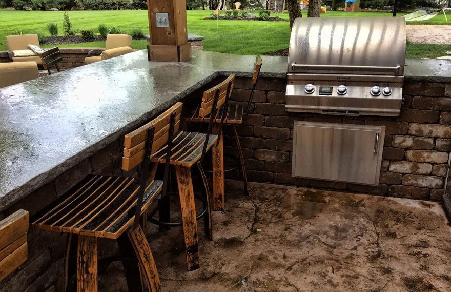 Whiskey Barrel Patio in Norwalk, IA | Earthly Possibilities