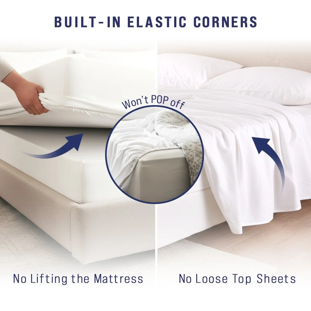 Toesty Sheets | Semi-Fitted No-Tuck Top Sheets for Easy Bed Making