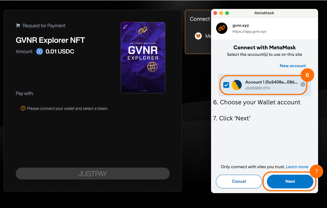 How to purchase a GVNR Explorer NFT — GVNR