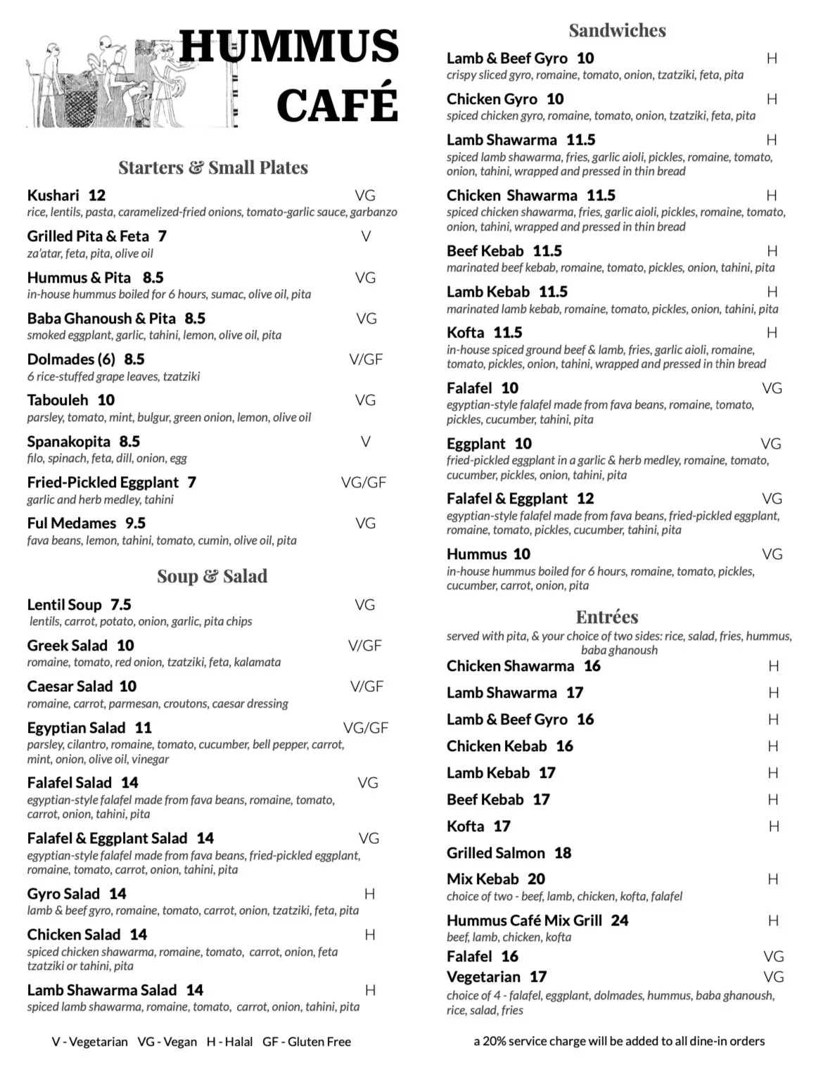 Menu — Hummus Café