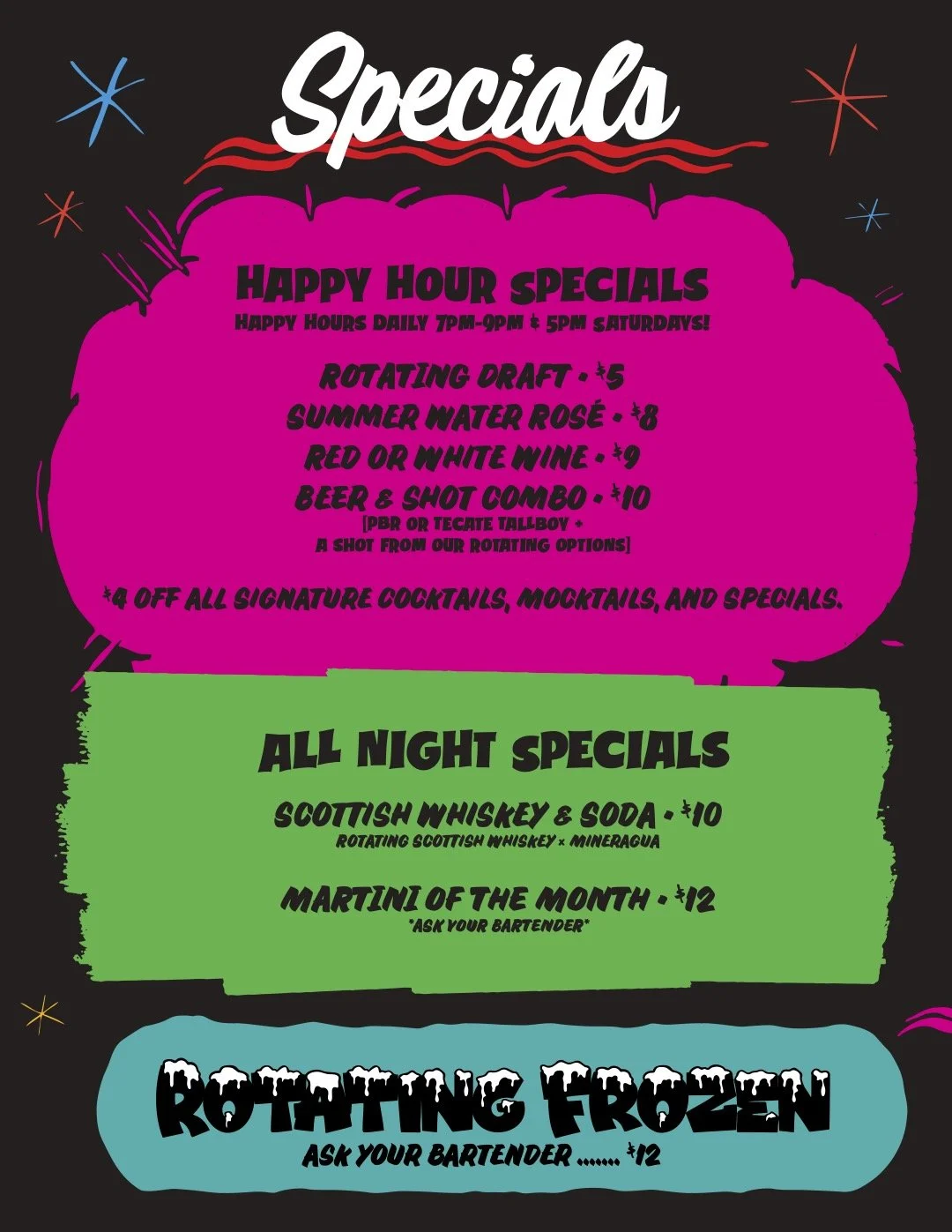 Menu — Beauty Bar Chicago