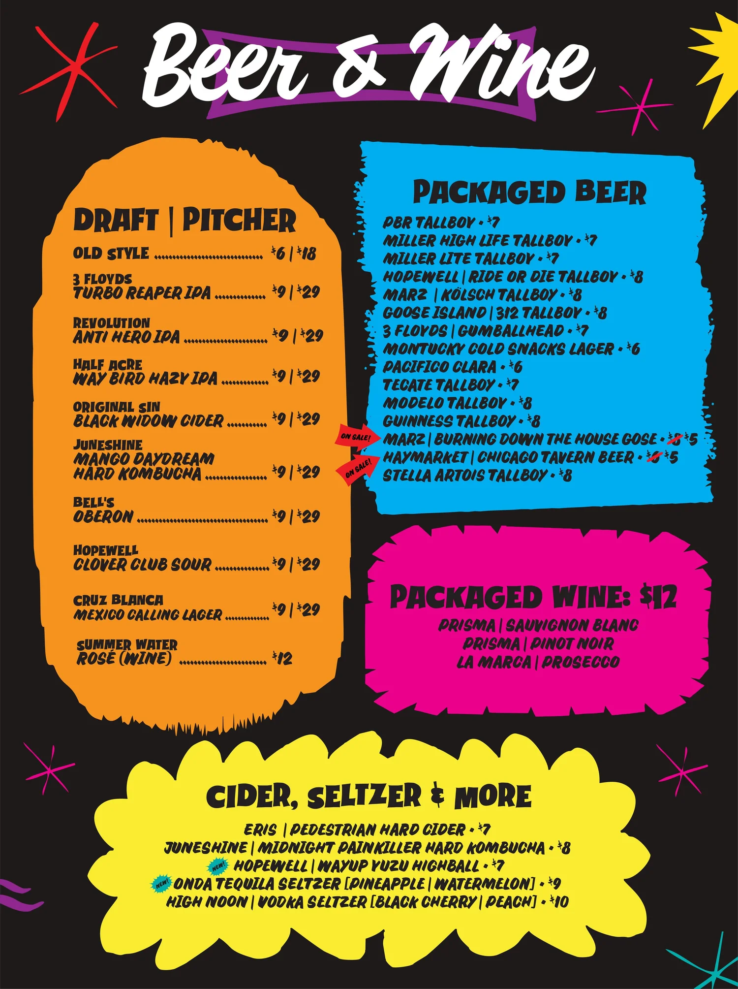 Menu — Beauty Bar Chicago