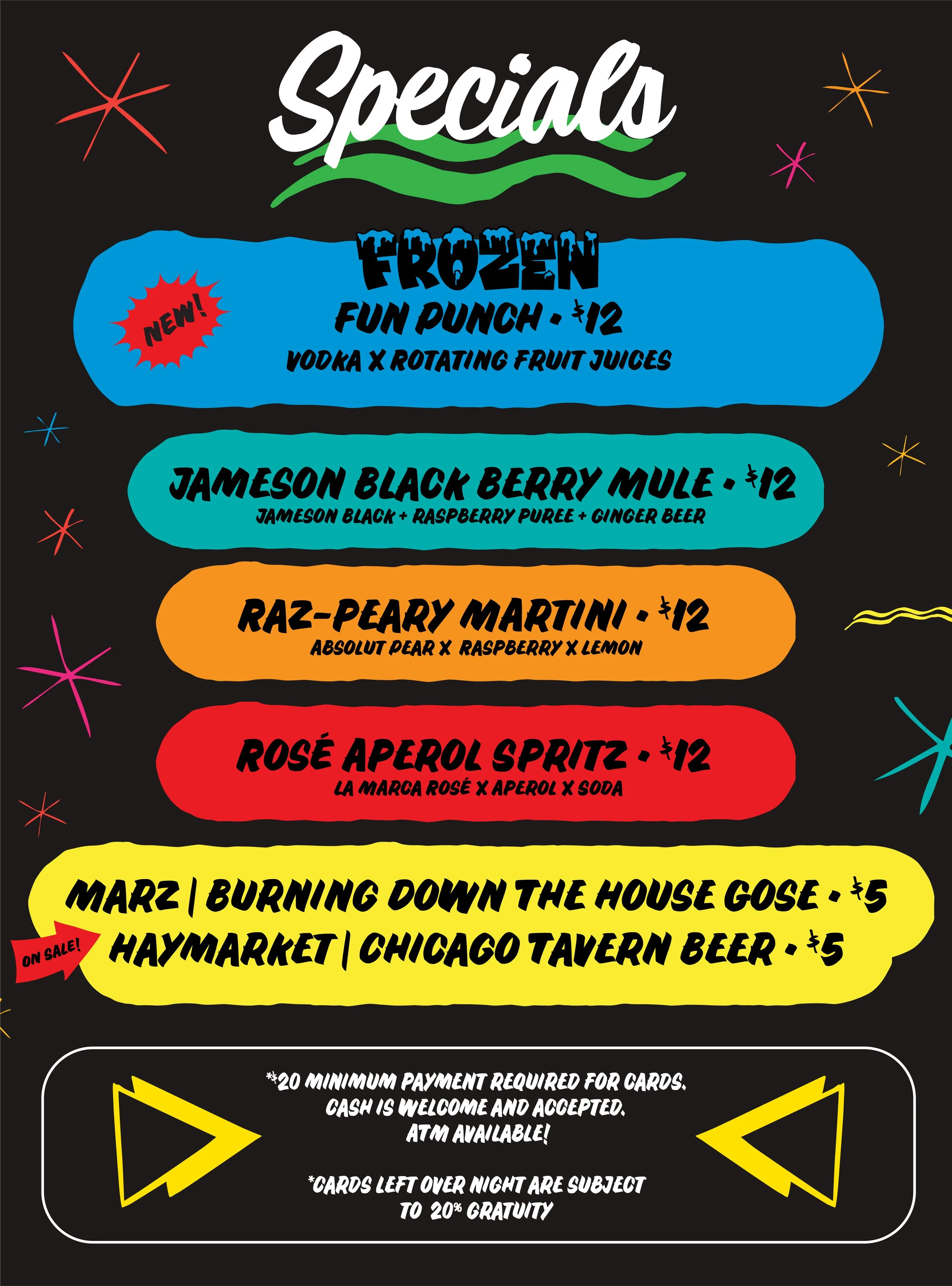 Menu — Beauty Bar Chicago