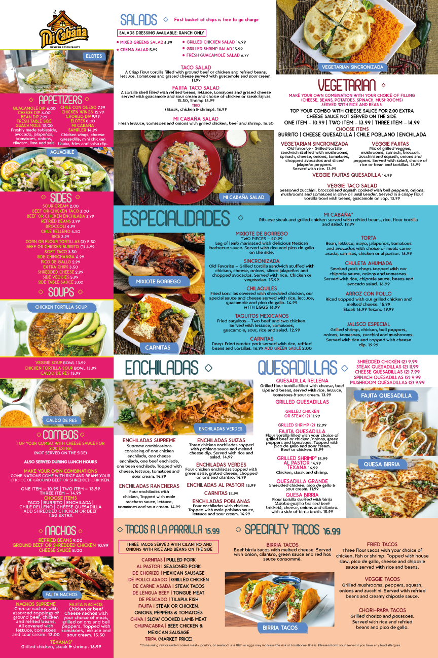 Menu — Mi Cabaña