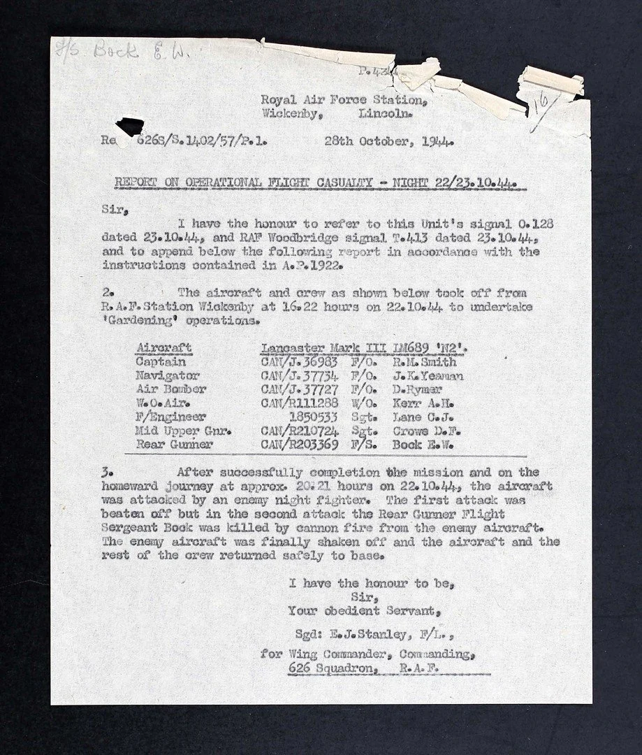 Flight Sergeant Earl Bock — Art Osborne