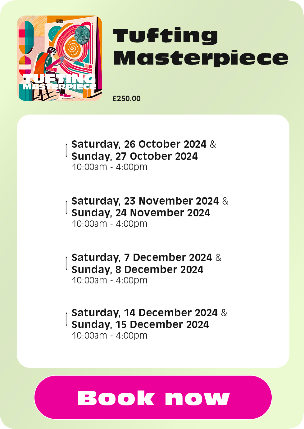 Masterpiece Tufting Workshop in Fulham, London - Create Stunning Rugs ...