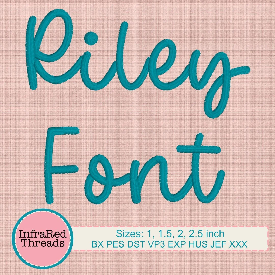 Amelia Embroidery Font – BX Format & 3 Sizes — InfraRed Threads