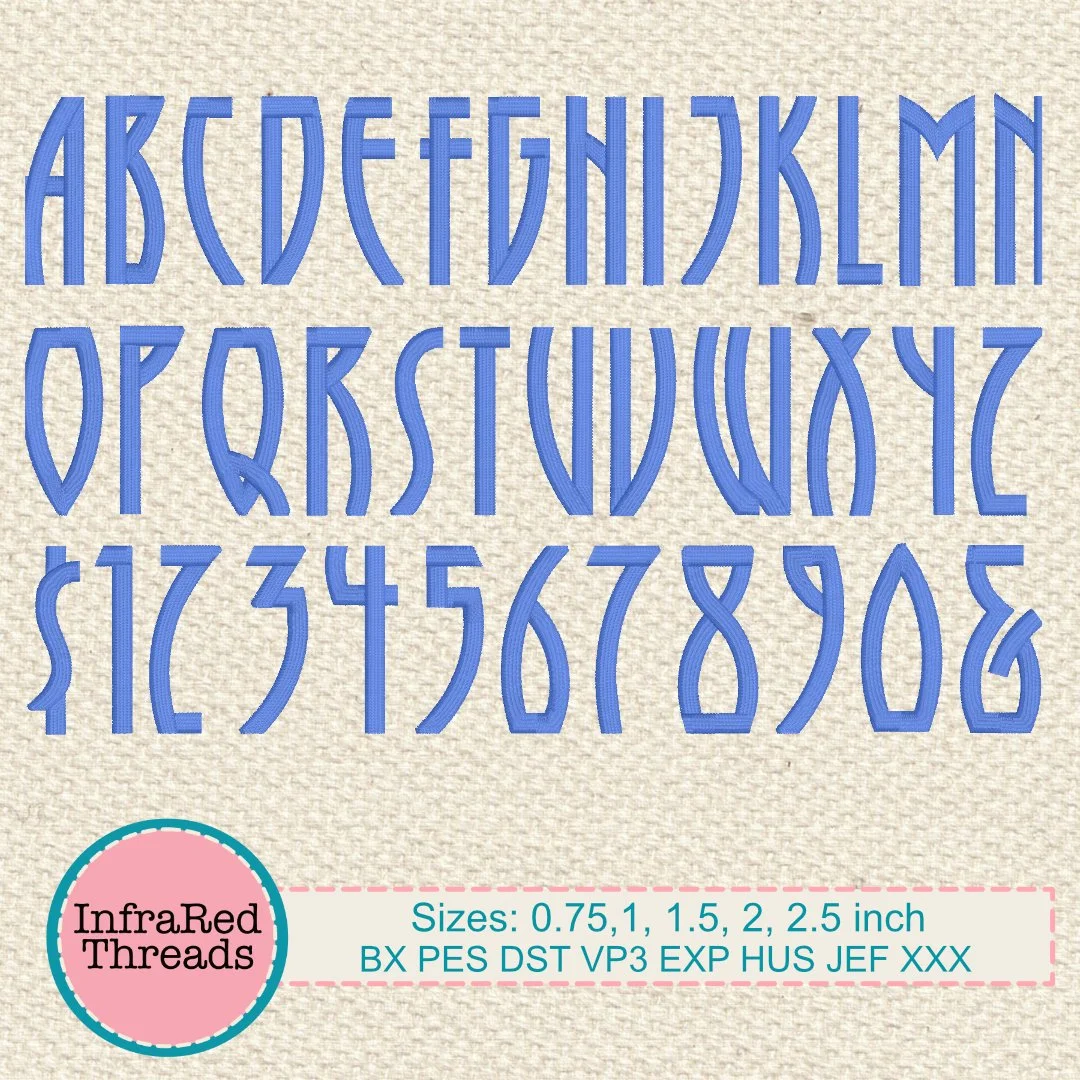 Rafael Embroidery Font – Tall BX Satin Font in 5 Sizes — InfraRed Threads