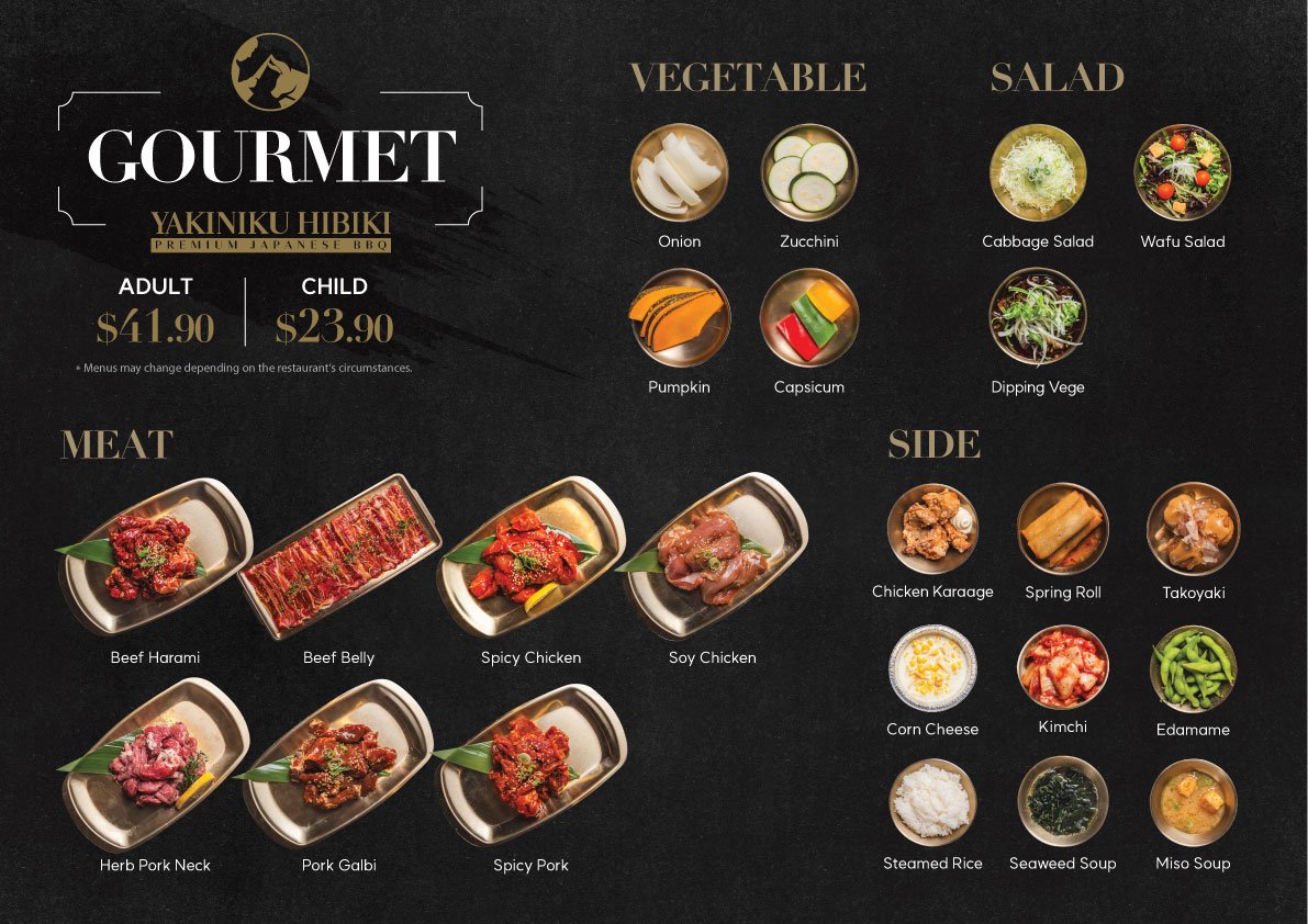 Menu | Discover Delicious Japanese BBQ – Reserve Today! — Yakiniku Hibiki
