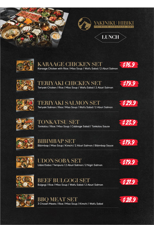 Menu — Yakiniku Hibiki